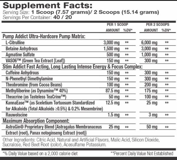 Muscle Addiction Pump Addict Ultra Hardcore, Expired 1/26 - Flex It ...